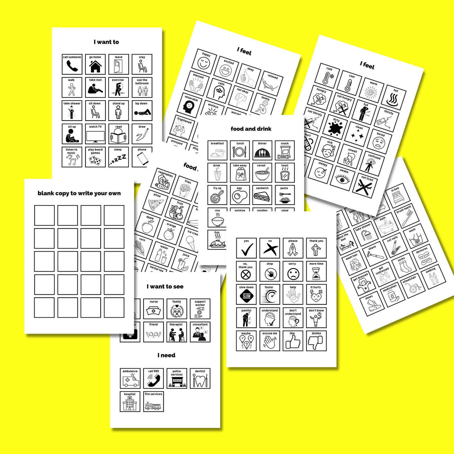 Printable Communication / VISUAL Board for Non-verbal Autism - Etsy