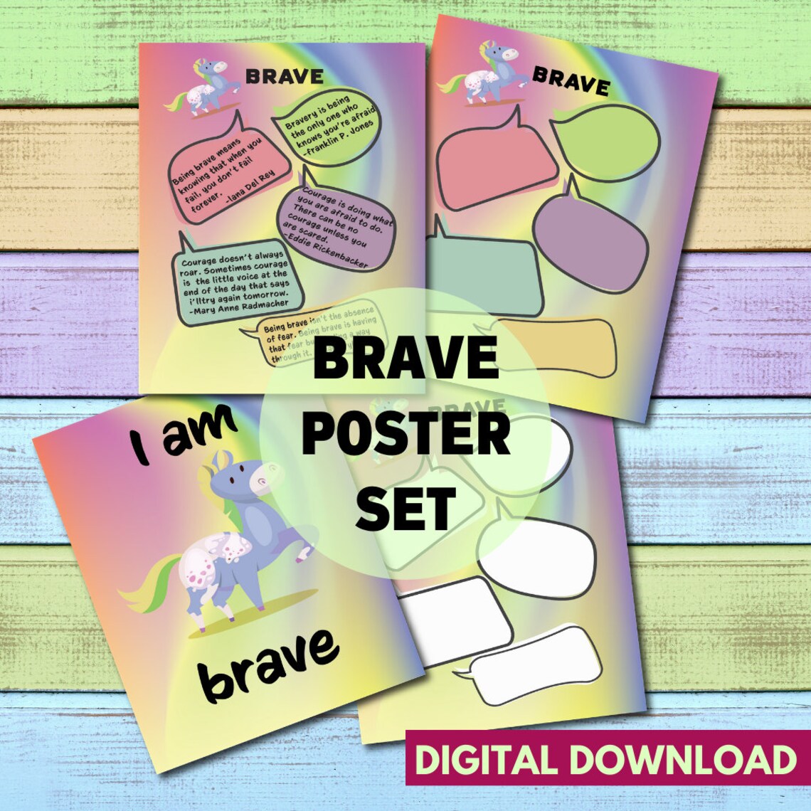 Printable Brave Poster, Brave Quotes, Brave Worksheets, Motivational ...