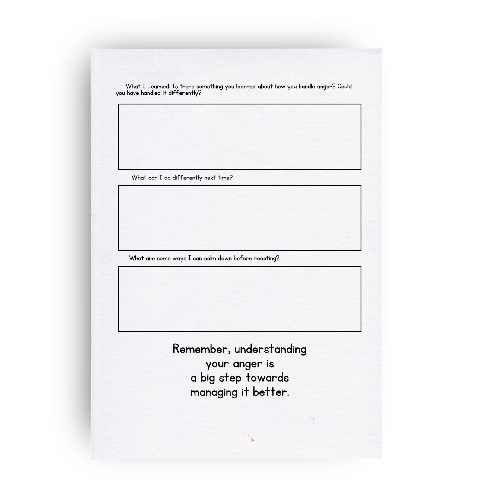 Printable Anger Management Journal, Anger Worksheets, Instant Download ...