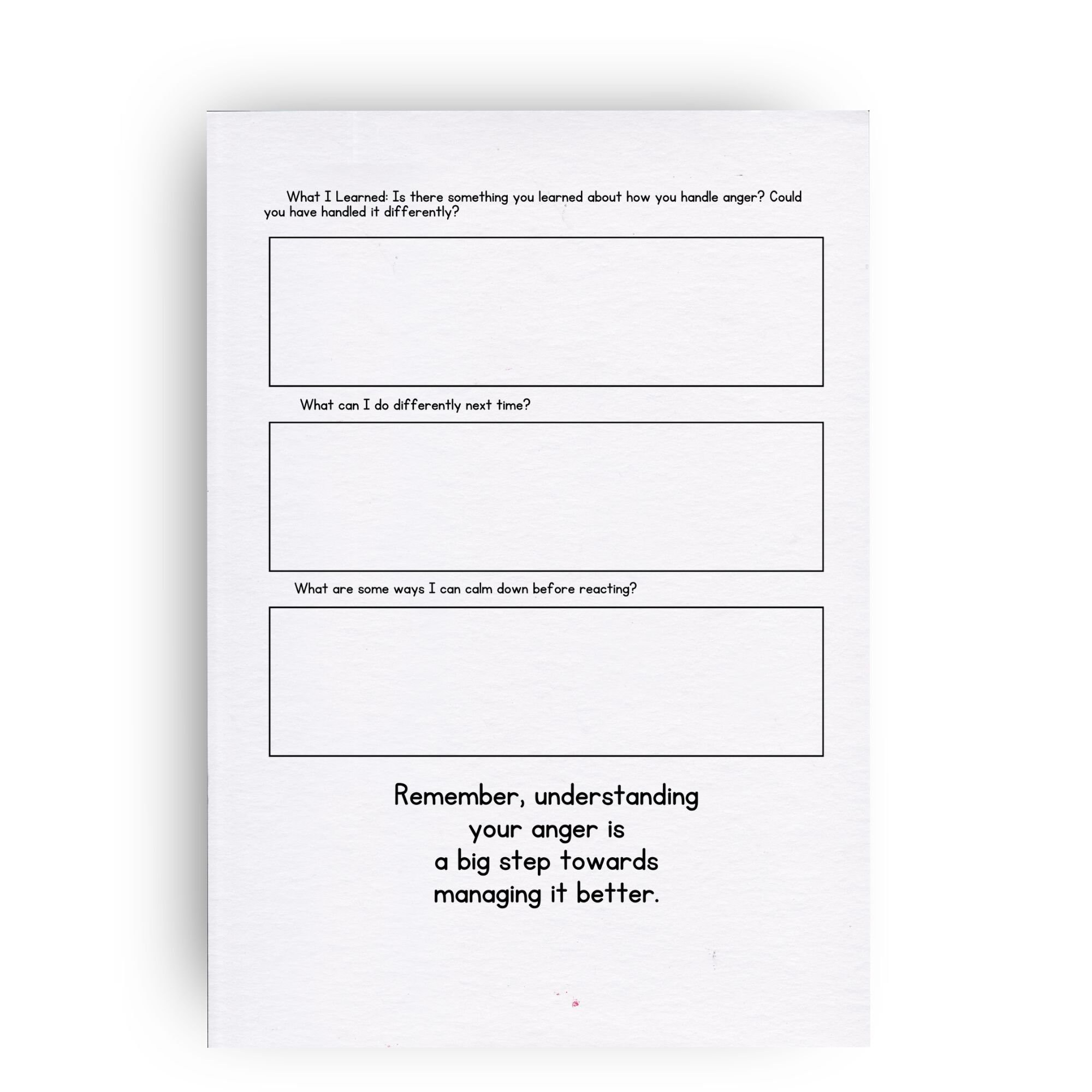 Printable Anger Management Journal, Anger Worksheets, Instant Download ...