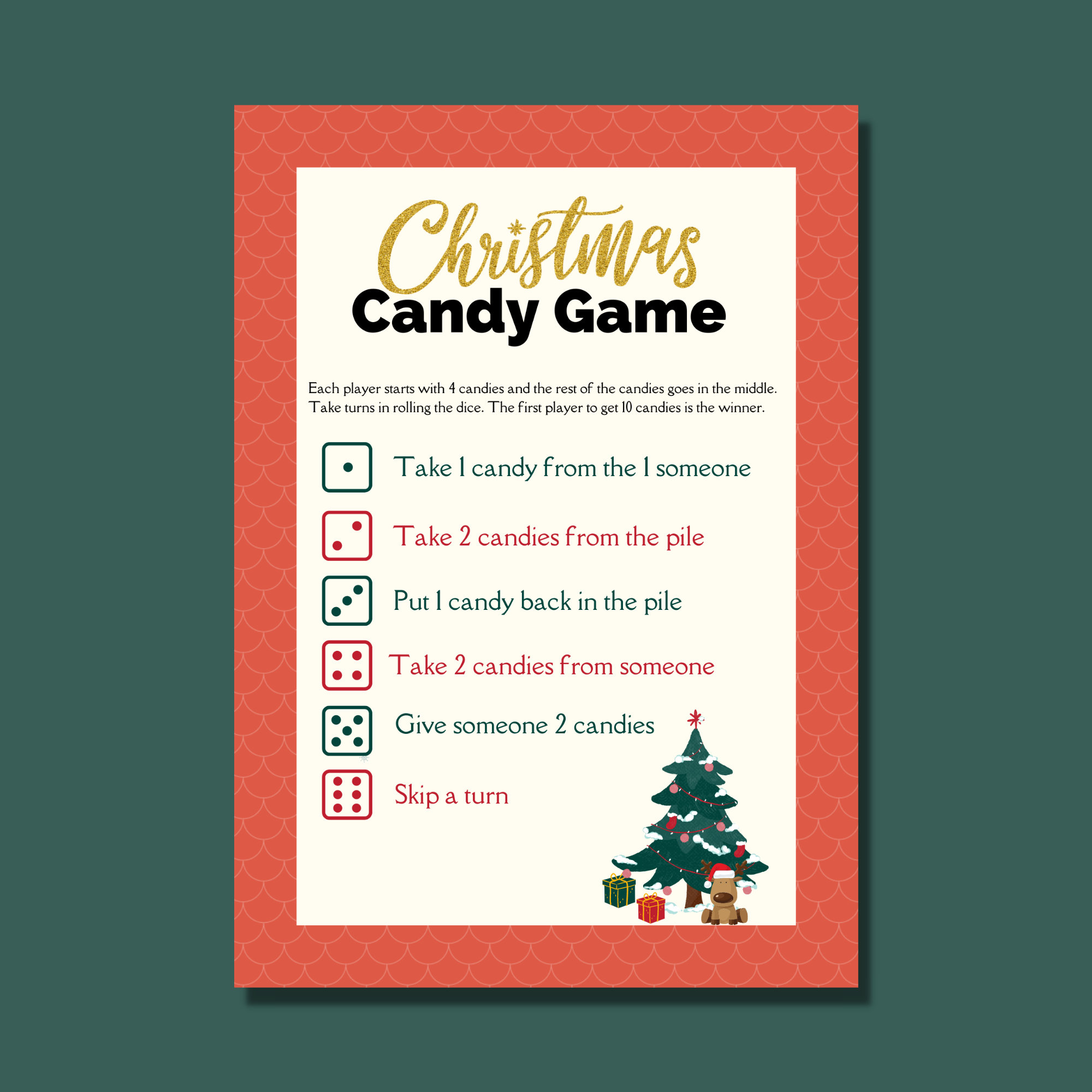 PRINTABLE Christmas Game, Printable Festive Games, Office Secret Santa ...
