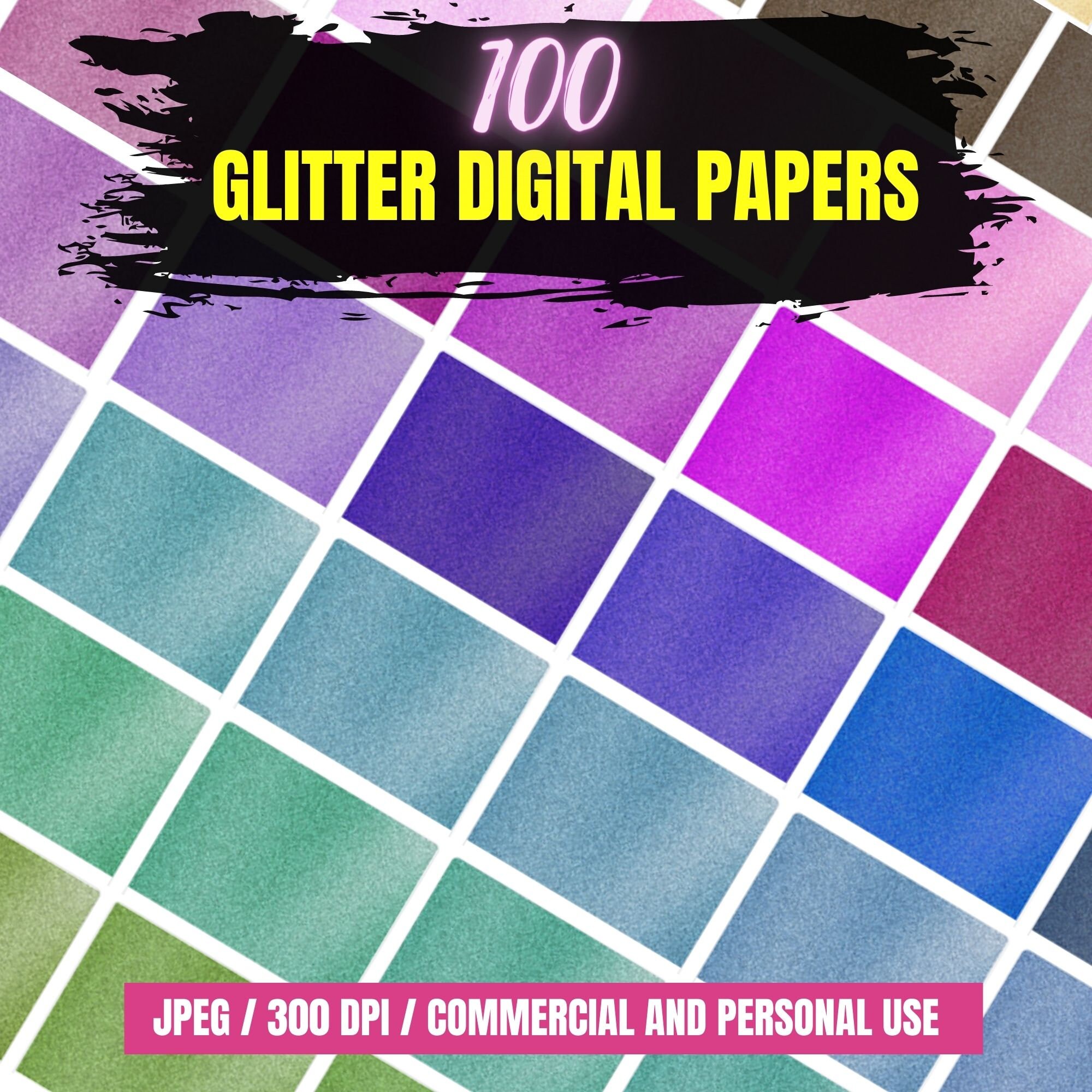 Glitter Digital Paper Rainbow Glitter Digital Paper Glitter Clipart ...