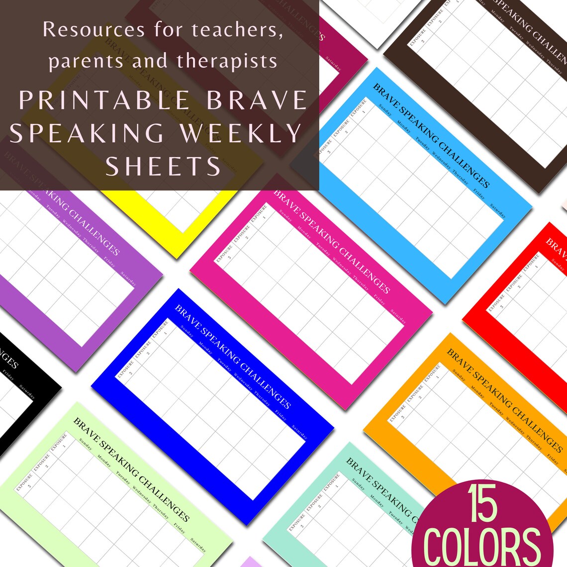 Printable Brave Speaking Challenges Weekly Sheets for Non-verbal ...