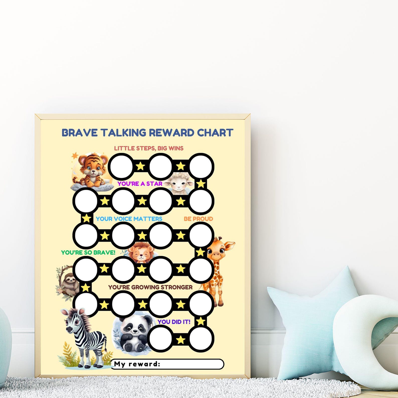 Printable Brave Talking Reward Chart for Kids, Children, Selective ...
