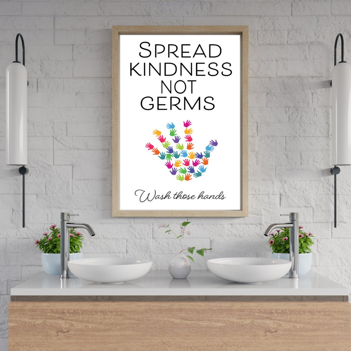 Spread Kindness Not Germs Wash Your Hands Printable Digital | Etsy