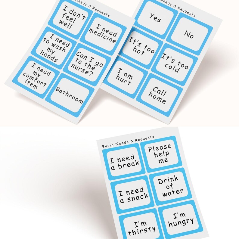Printable Communication Cards for Kids / Teen, School Setting ...