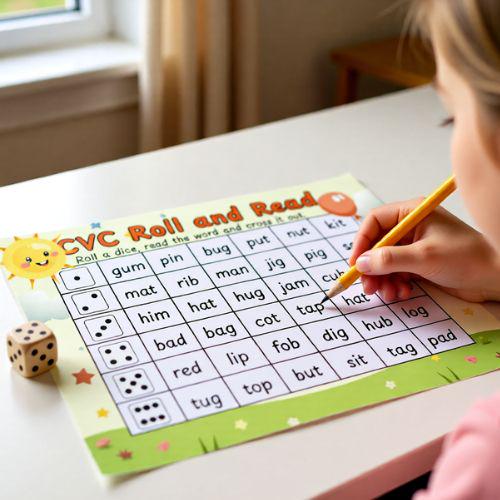 CVC Roll and Read Game Printable | Phonics Dice Activity | CVC Words ...