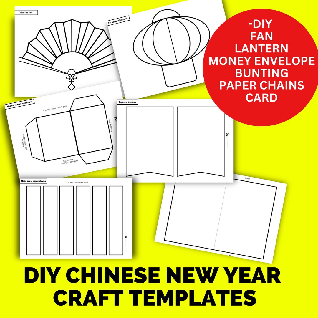 Chinese New Year DIY Craft Templates - Chinese Lantern - Fan - Paper ...