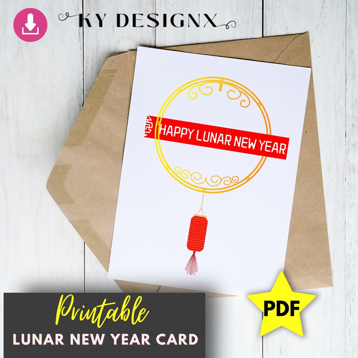 Printable Lunar New Year Greetings Card, Lunar Year Printable, Spring ...