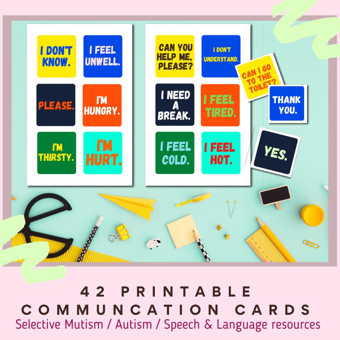 Printable Communication Cards for Non-verbal, Autism, Children ...