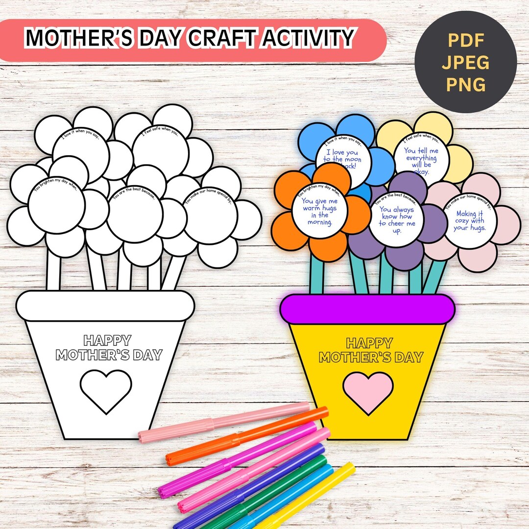 Printable Mothers Day Craft Activity - DIY Mother’s Day Gift for Kids ...
