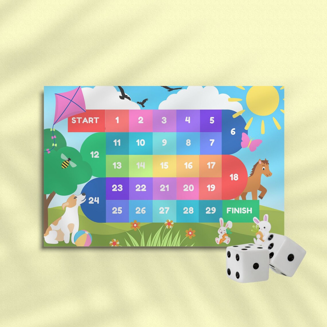 Printable Animal & Nature Themed Board Game /ESL Board Game Template ...