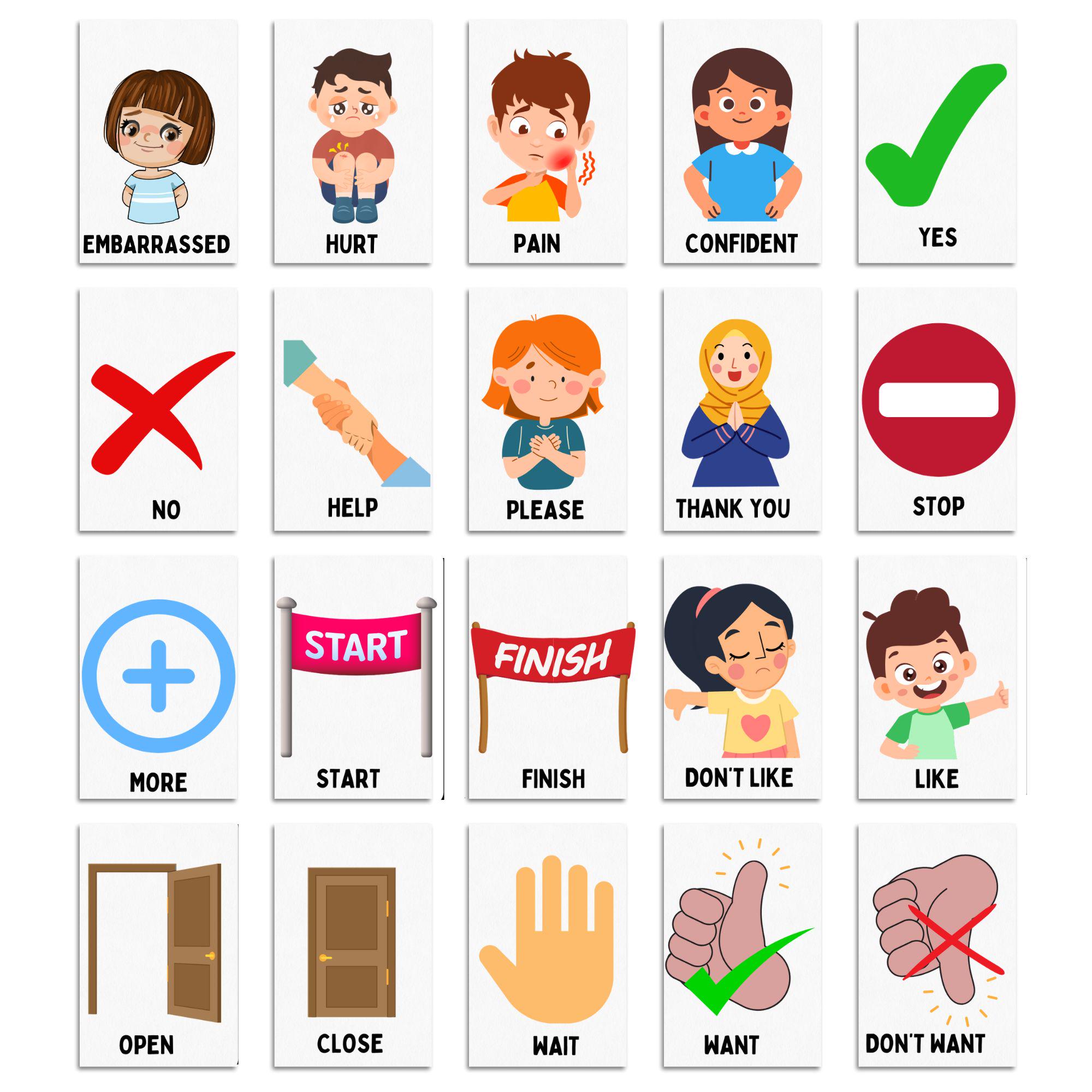 Printable Communication Cards - Autism - Key Chain Flash Cards ...