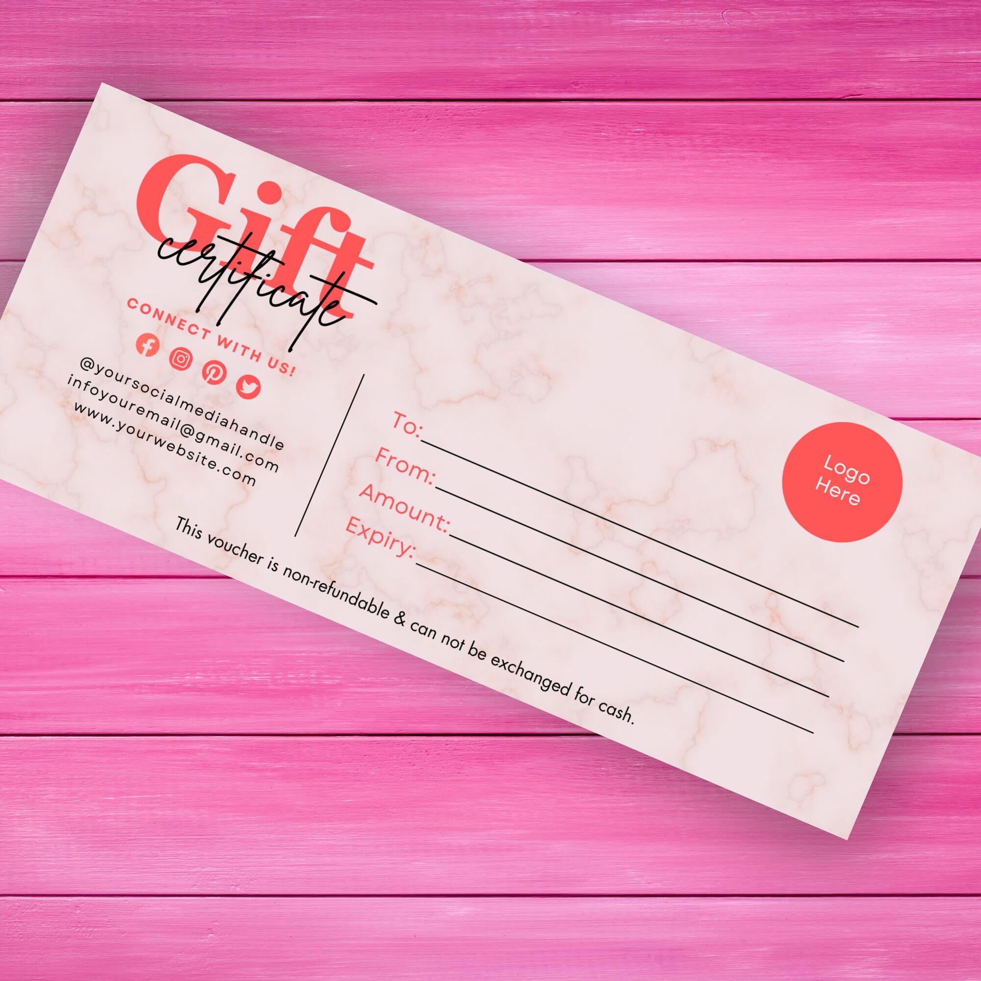 Modèle de chèque-cadeau modifiable Canva BUSINESS - chèque-cadeau d ...