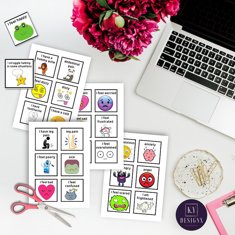 144 Printable Communication Cards for Children Autism, Selective Mutism ...