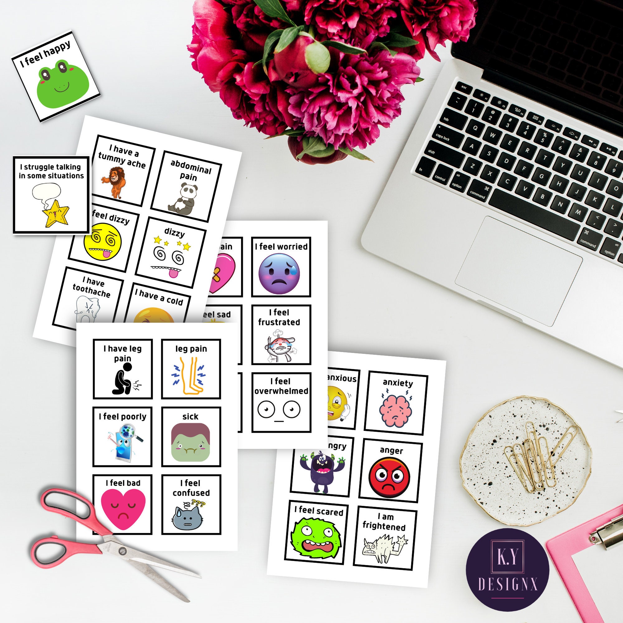 144 Printable Communication Cards for Children Autism, Selective Mutism ...