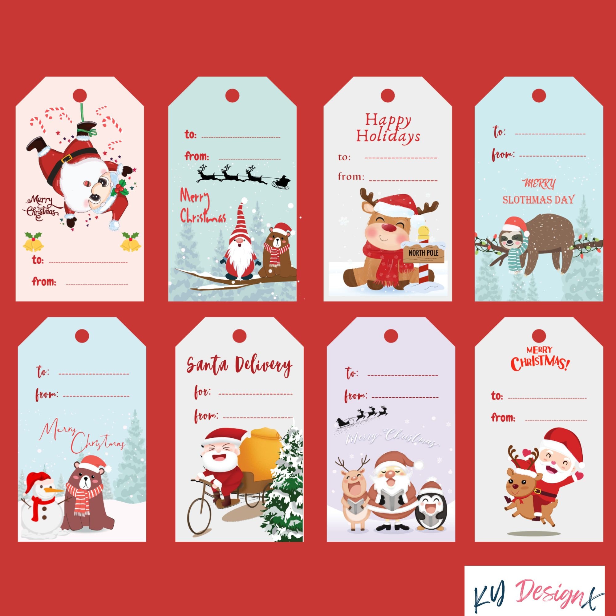 Printable Gift Tags – Colorful Christmas Tags, Gift Tags Download ...
