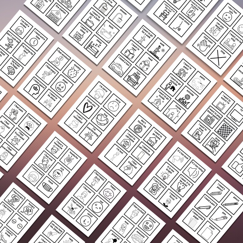 202 printable Communication Cards for Non-Verbal Autism | Etsy