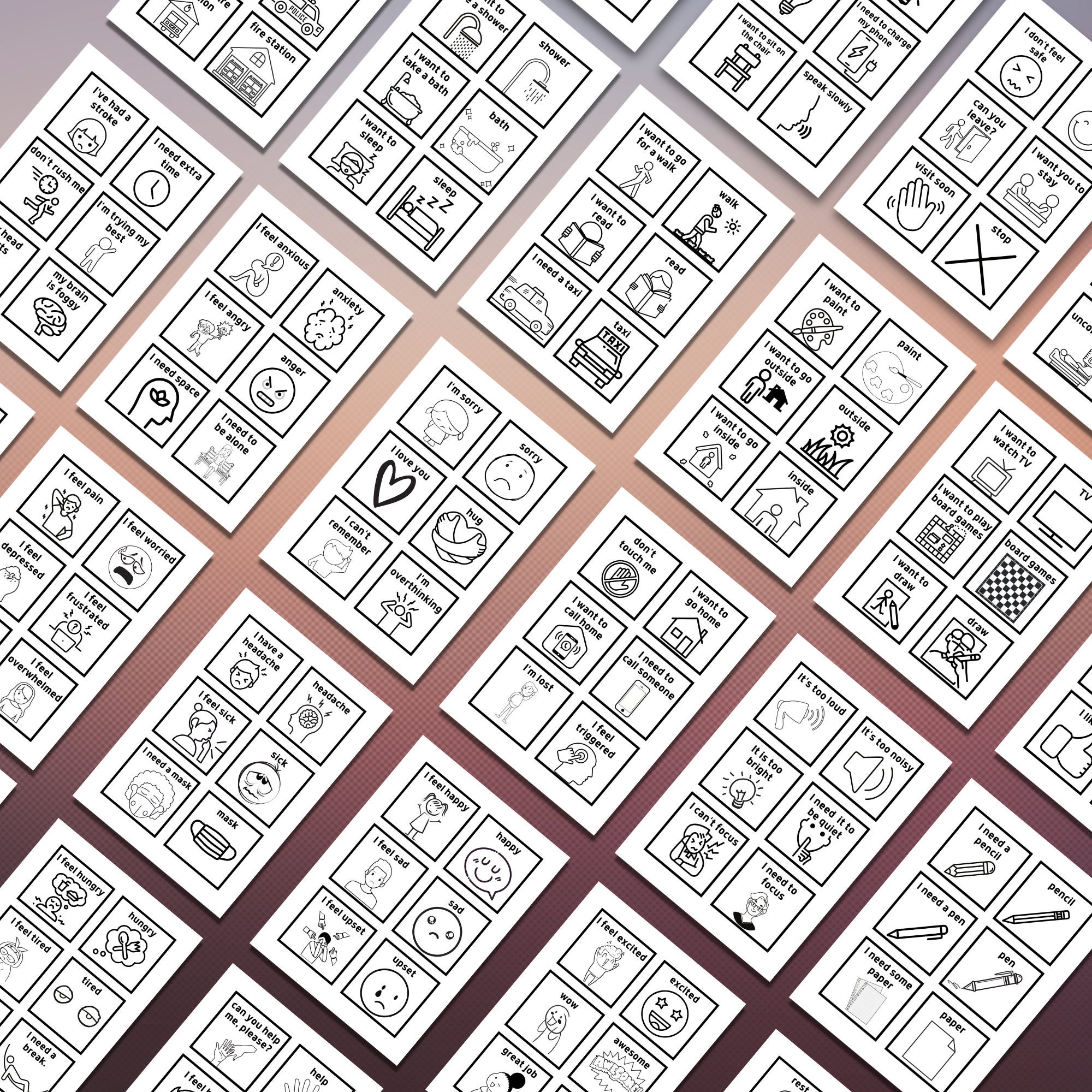 202 printable Communication Cards for Non-Verbal Autism | Etsy