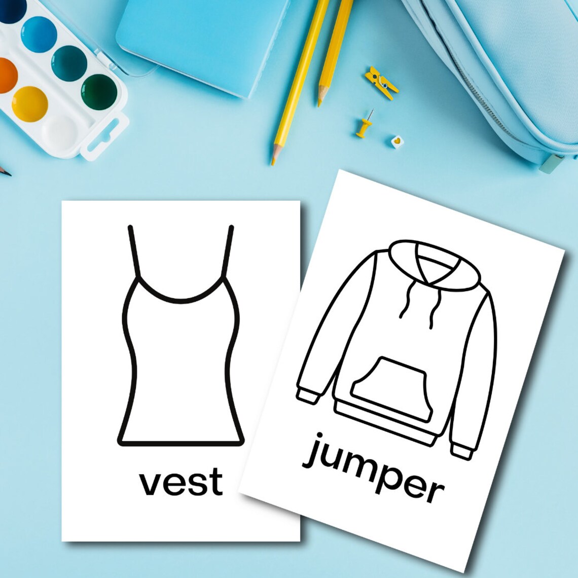 Printable Clothing Flashcards, Printable Clothing Coloring Pages ...