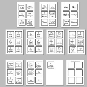 55 Printable Communication Cards, Non Verbal, Selective Mutism, Autism ...
