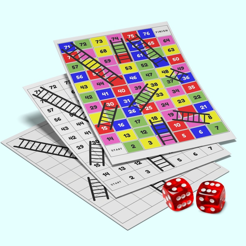 Printable Ladders and Ladders Board Game, Family Board Game, KIDS Board ...