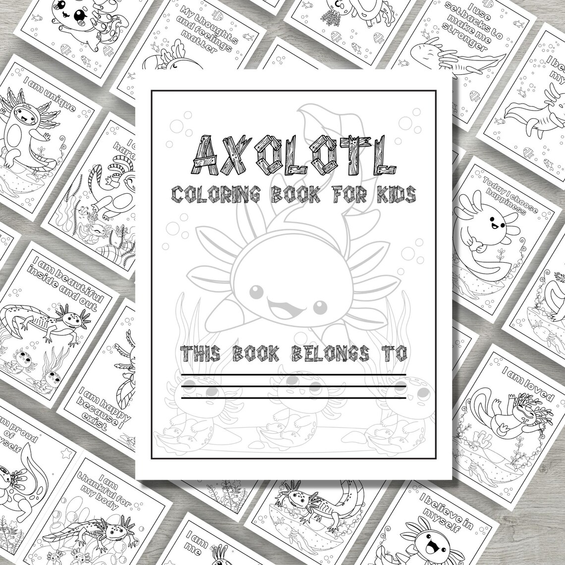 Printable Axolotl Affirmations Coloring Pages for Kids, Printable ...