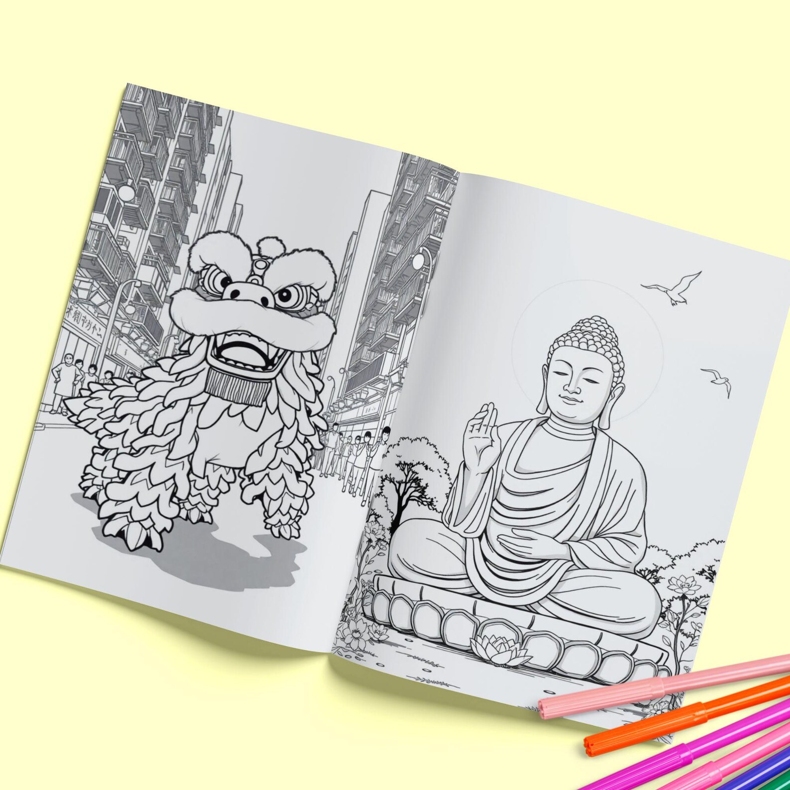 Printable Hong Kong Coloring Book - Cityscape Colouring - Travel ...