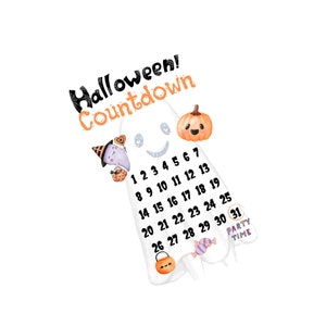 CUTE Printable Halloween Countdown, Halloween Printable Decorations ...
