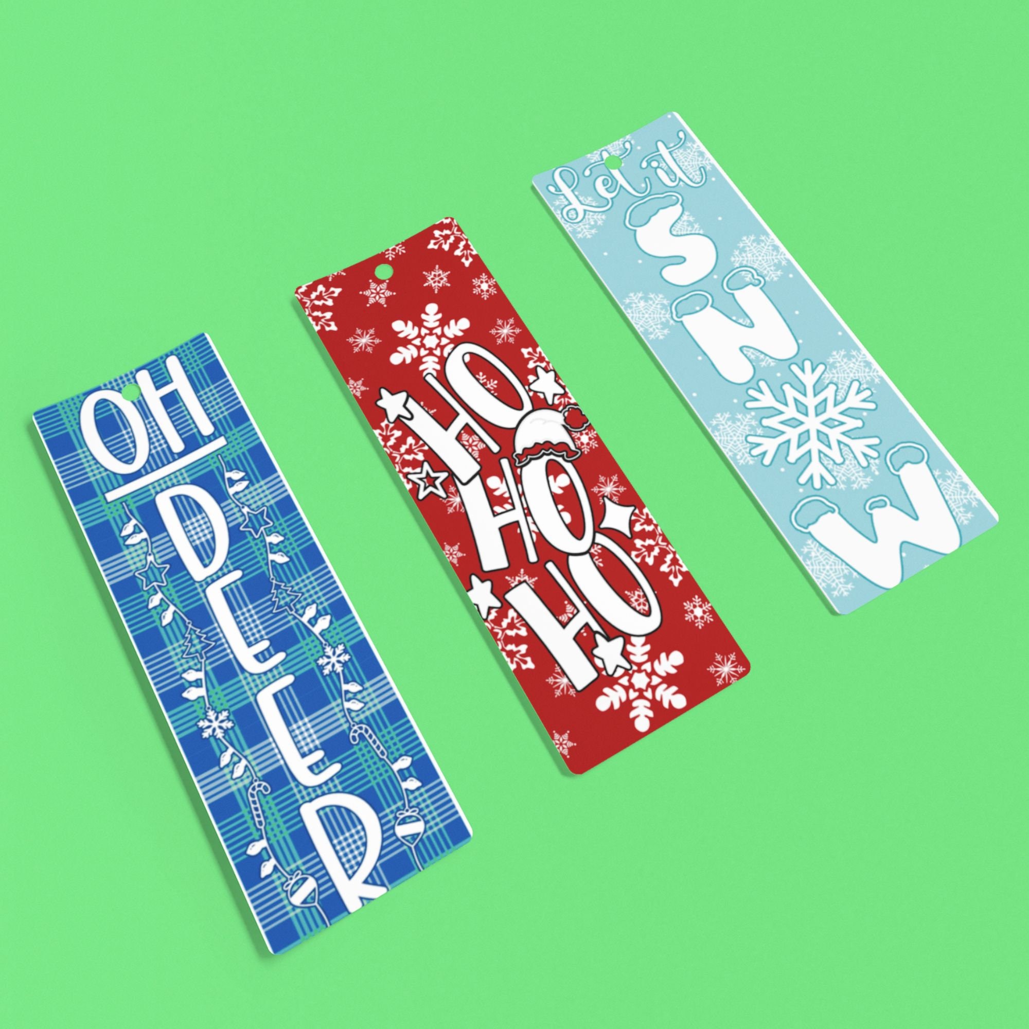 Christmas Printable Bookmarks Holiday Bookmarks Festive - Etsy