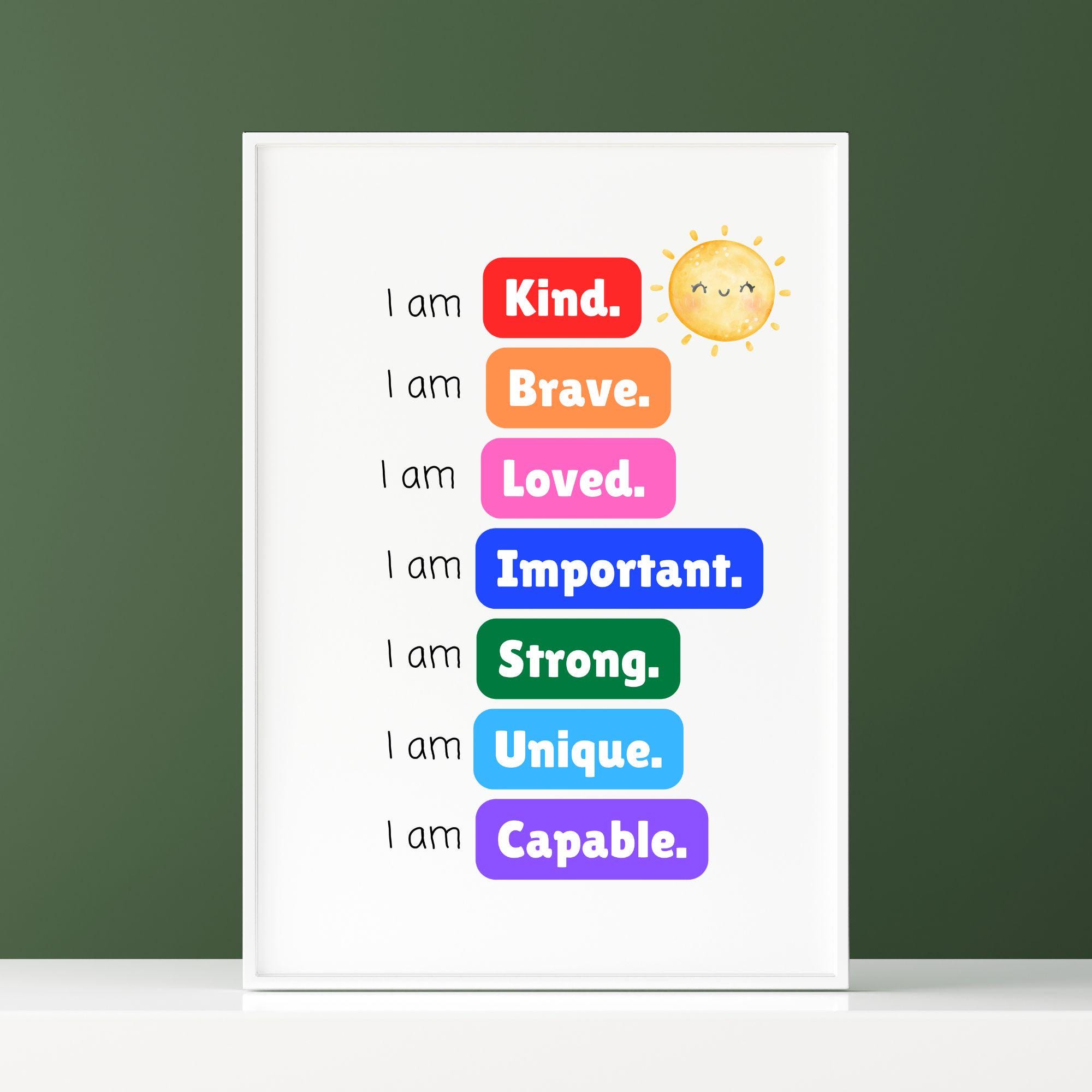 Emotional Regulation Poster for ADHD and Autism - Printable Affirmation ...