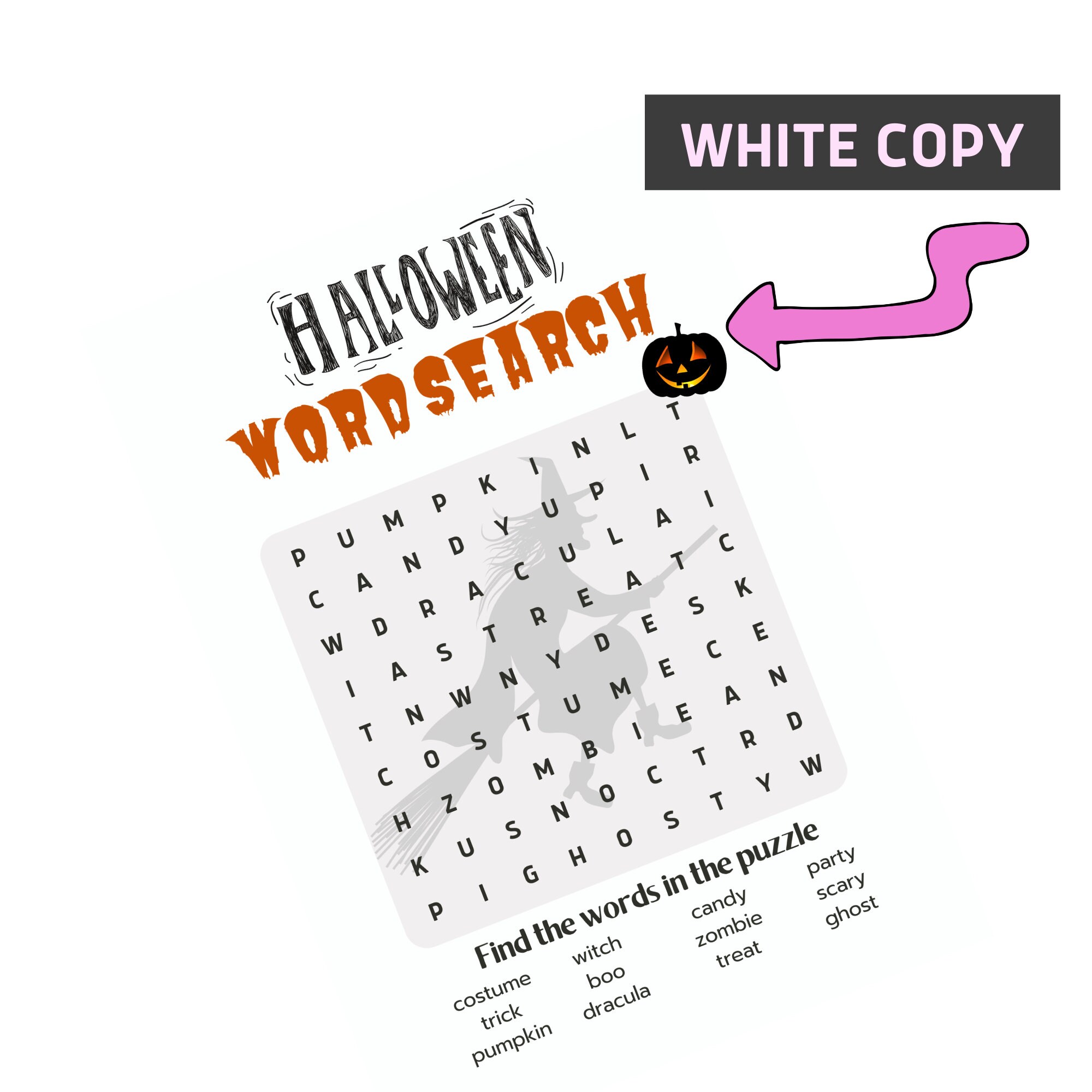 Halloween Kids Word Search Printable, Halloween, Halloween Party Game ...
