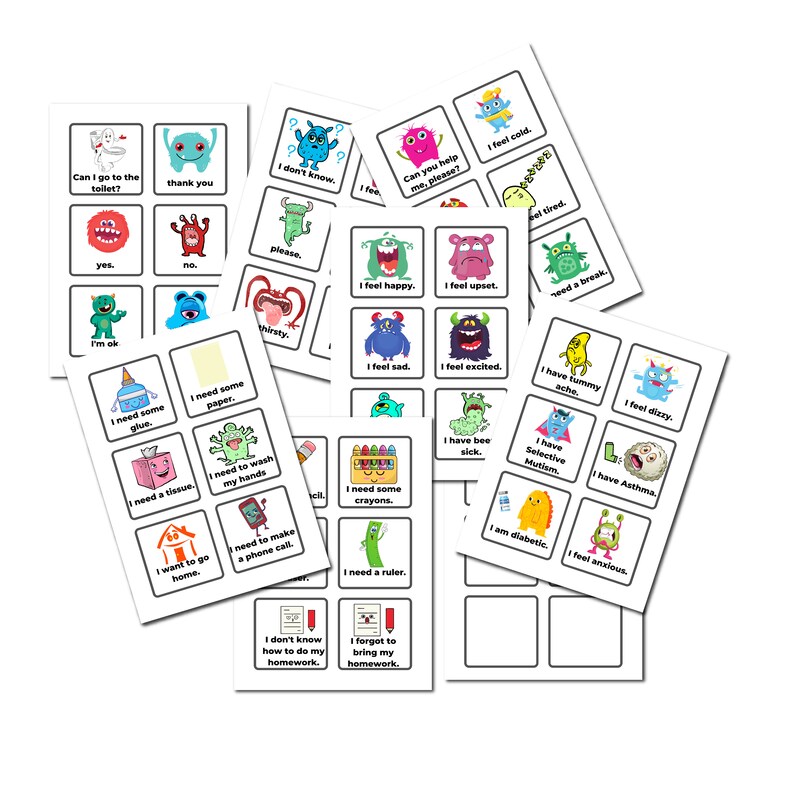 Kids Fun Printable Communication Cards, SEN, Selective Mutism, Autism ...