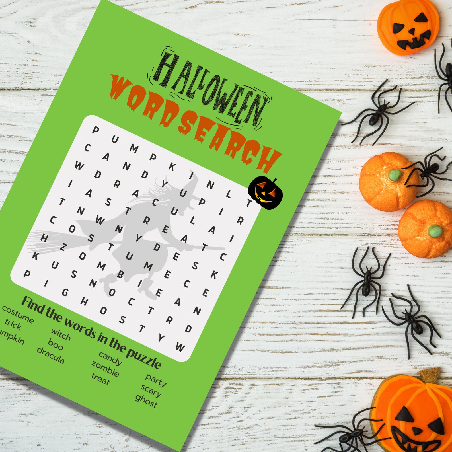 Halloween Kids Word Search Printable, Halloween, Halloween Party Game ...