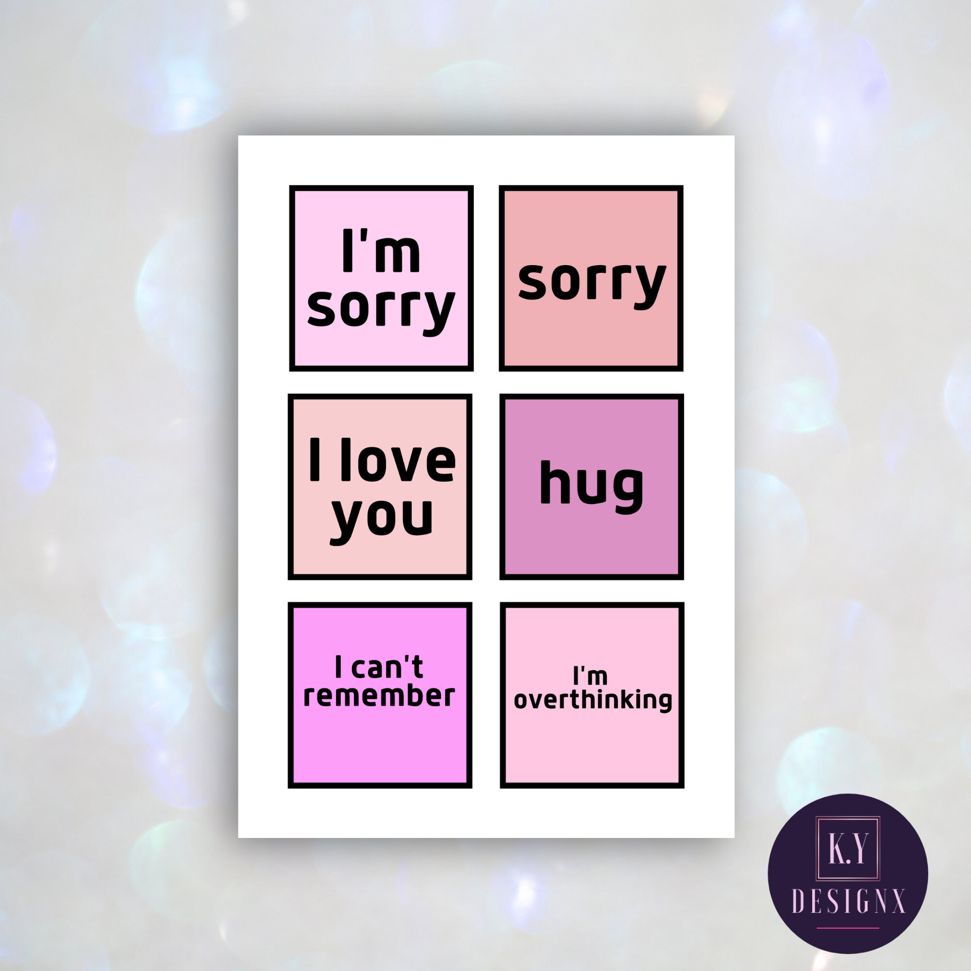 Selective Mutism, 202 Pink Printable Visual Communication Cards, Non ...