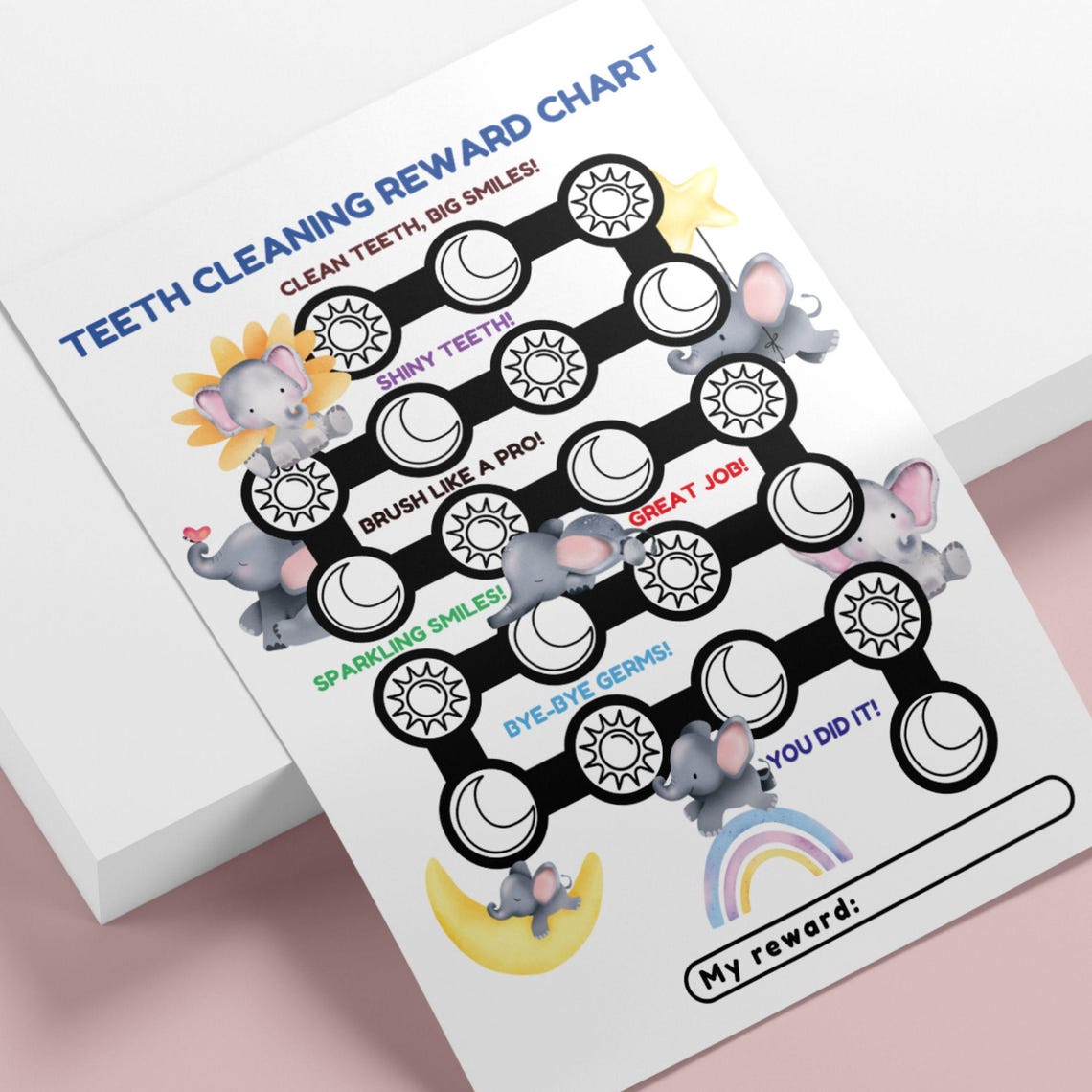 Printable Teeth Cleaning Reward Chart for Kids - Kids Reward System ...