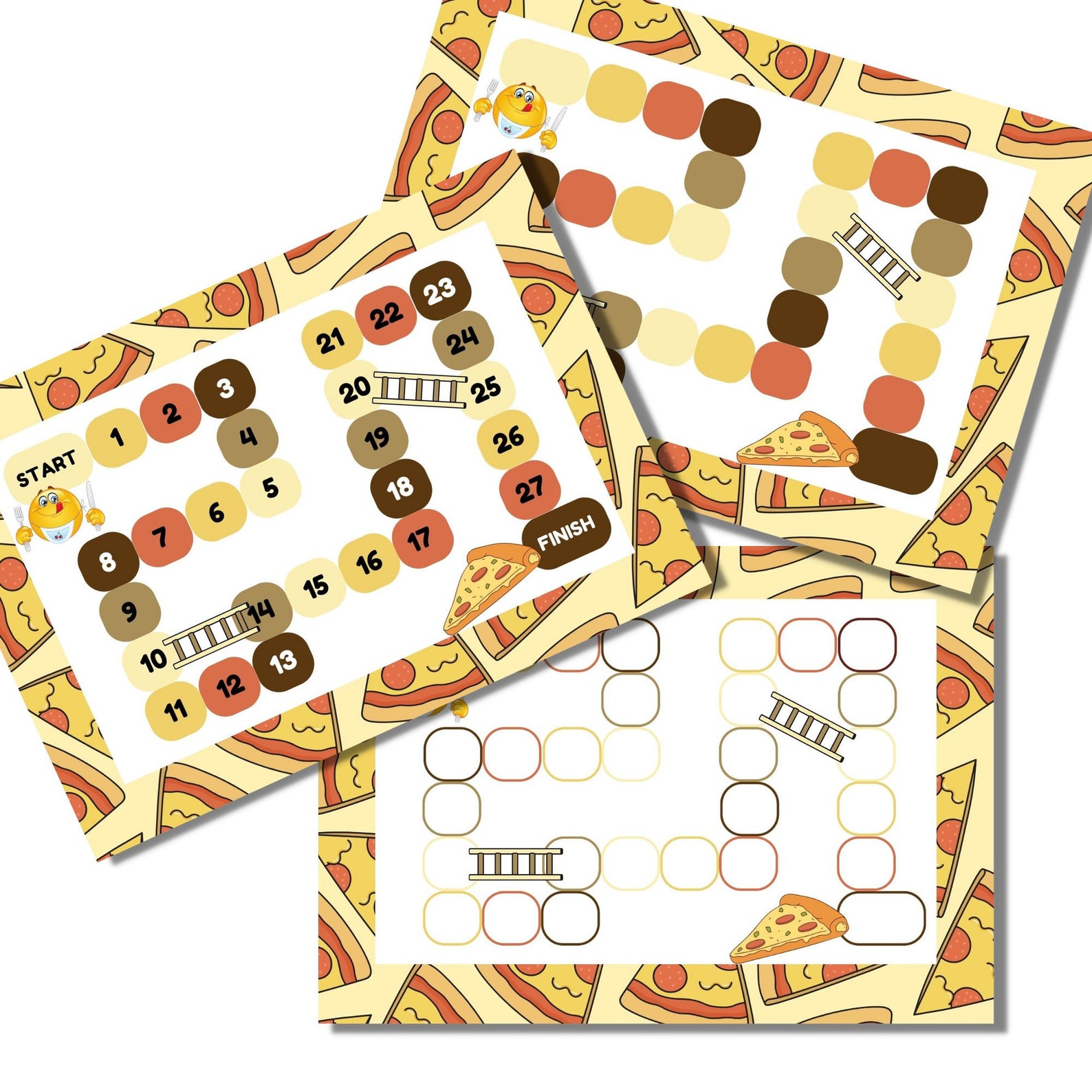Pizza Themed Printable Board Game / Printable Board Game Templates for ...
