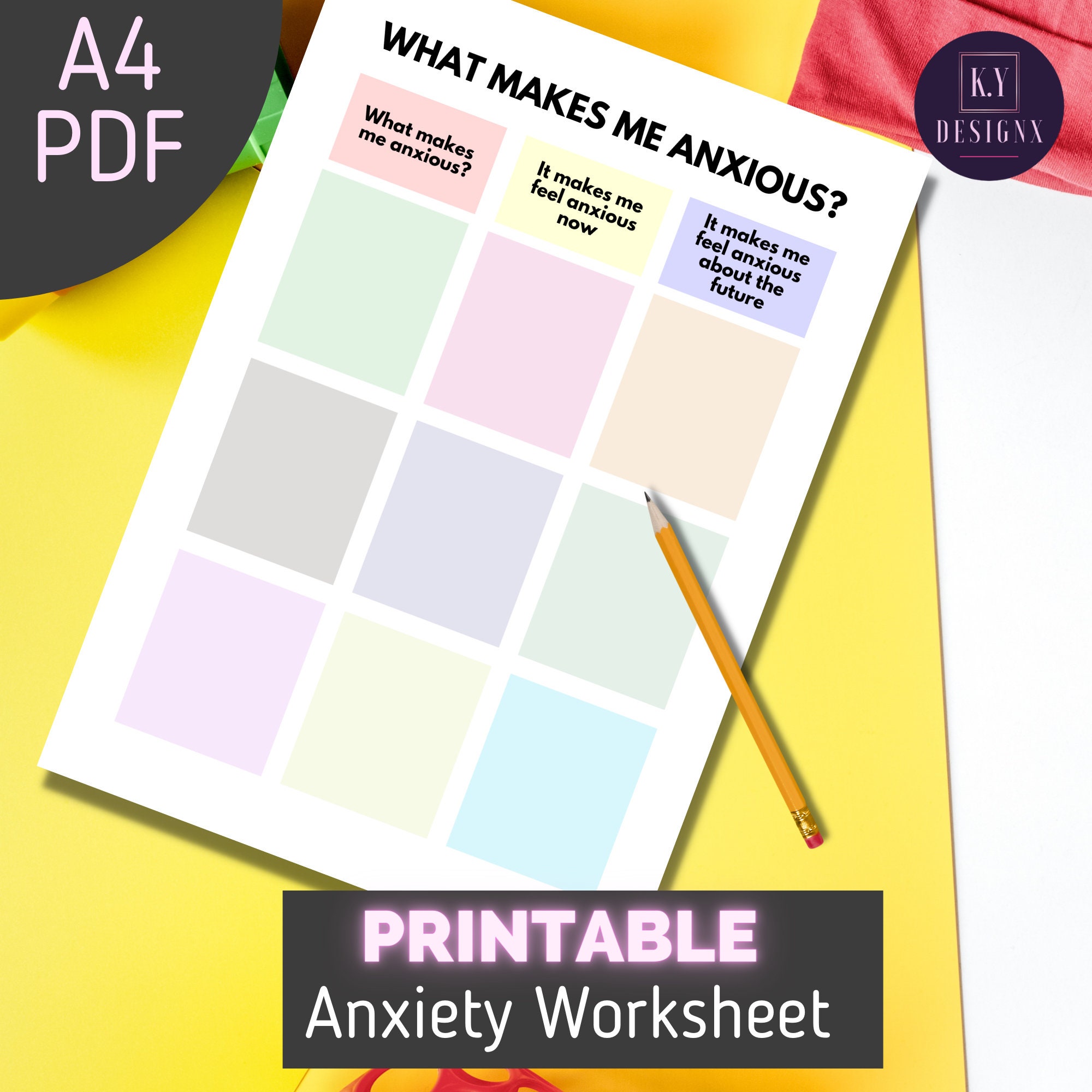 Hoja de trabajo de ansiedad ansiedad niños valientes - Etsy España