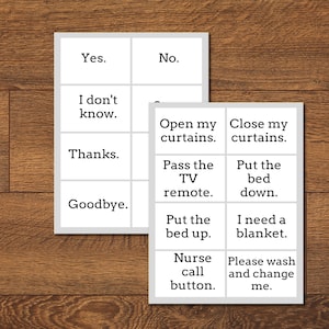Printable Communication Cards, Non-verbal, Autism, Teens, Adults ...