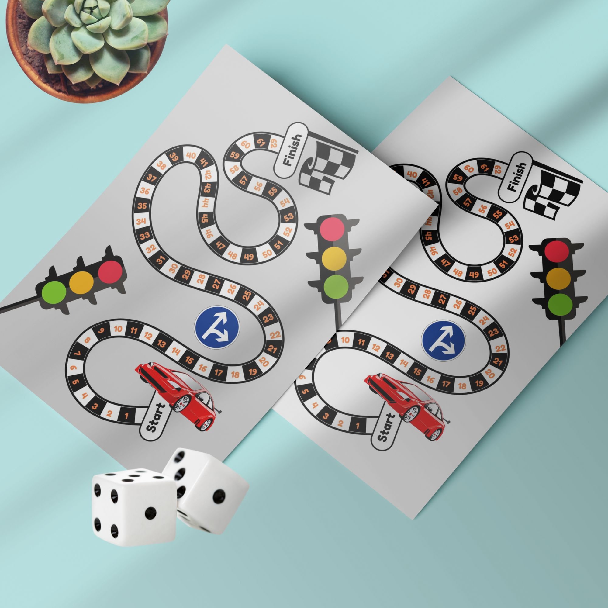 Car Racing Printable Board Game, Family Board Game, KIDS Board Games ...