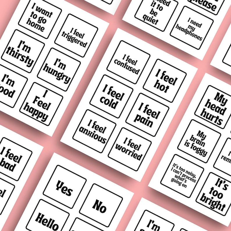 Printable Communication Cards for Selective Mutism, Anxiety, Autism ...