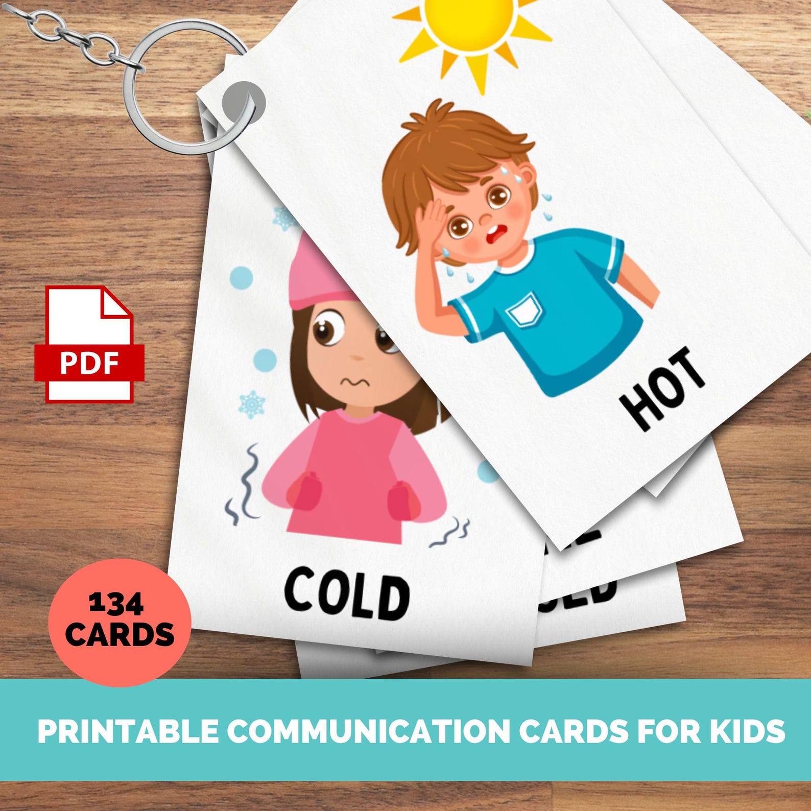 Printable Communication Cards - Autism - Key Chain Flash Cards ...