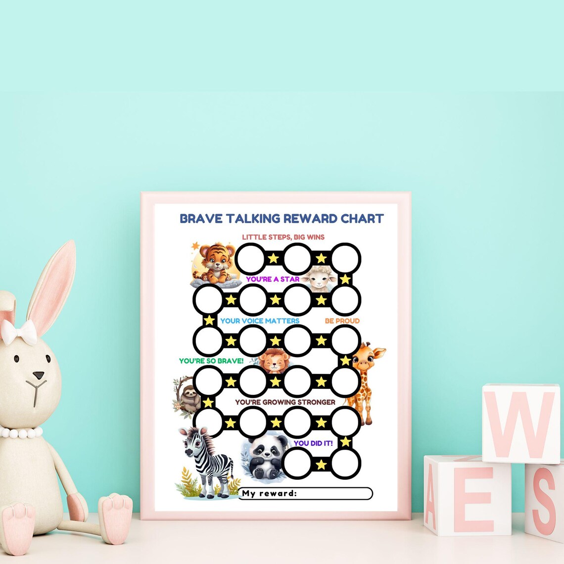 Printable Brave Talking Reward Chart for Kids, Children, Selective ...