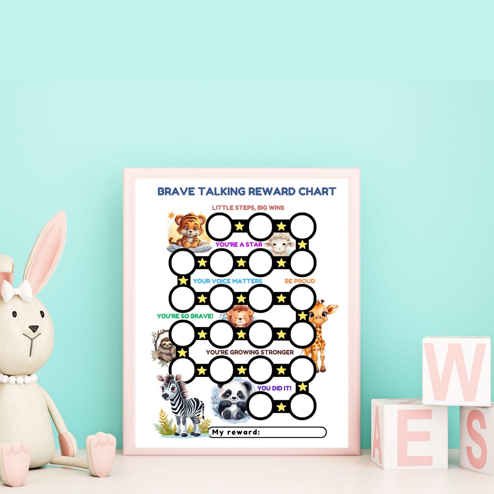 Printable Brave Talking Reward Chart for Kids, Children, Selective ...