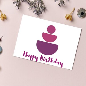 PRINTABLE Fuchsia Boho Birthday Card , Mid Century Modern Birthday Card ...