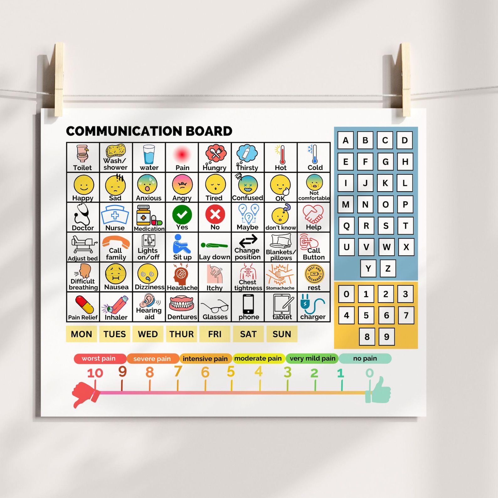 Printable Communication Board for Hospital Stay - Pecs - ICU ...
