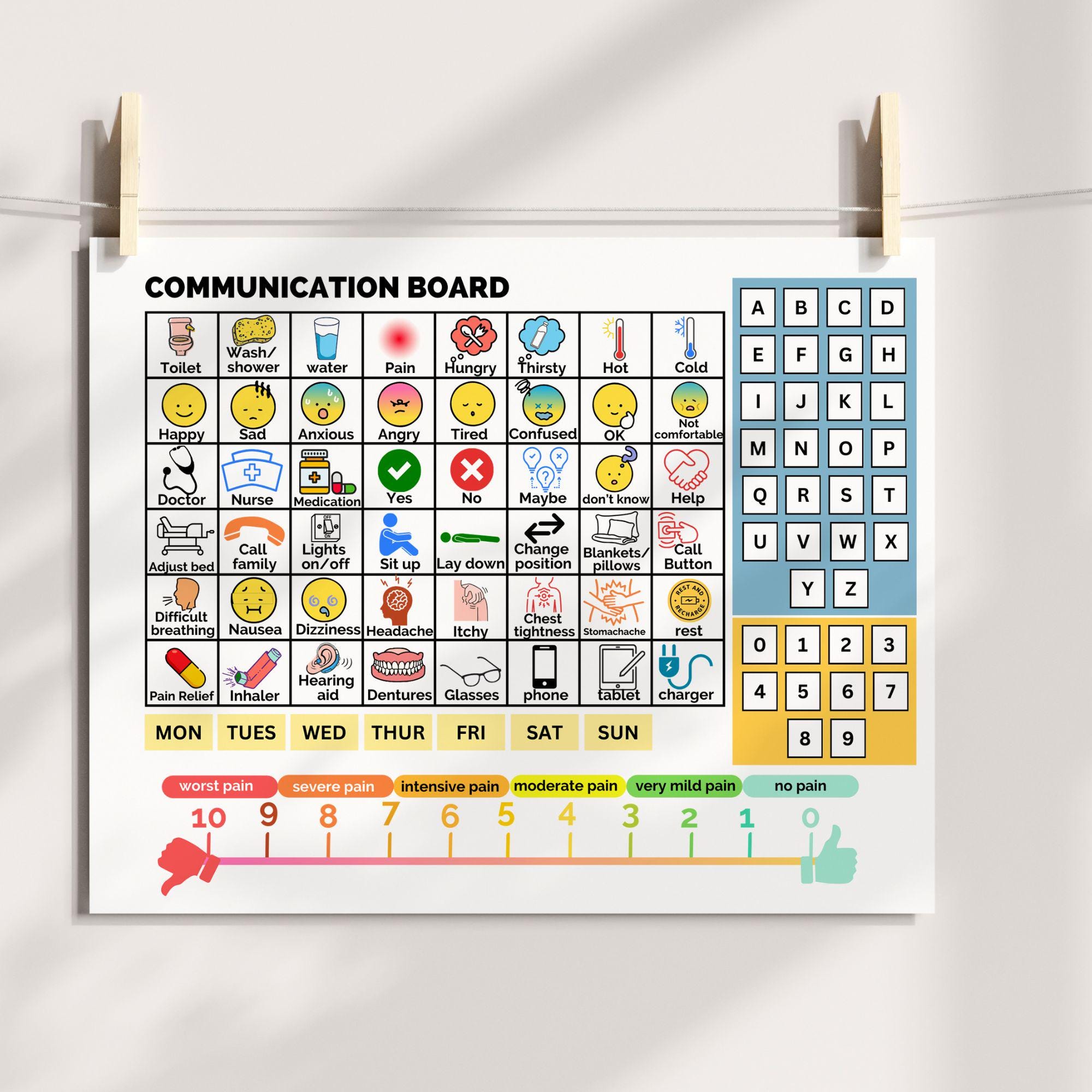 Printable Communication Board for Hospital Stay - Pecs - ICU ...