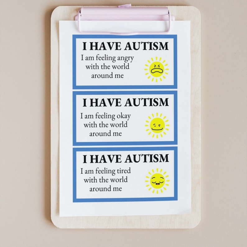 Autism Awareness Medical ID Card and Communication Cards / - Etsy