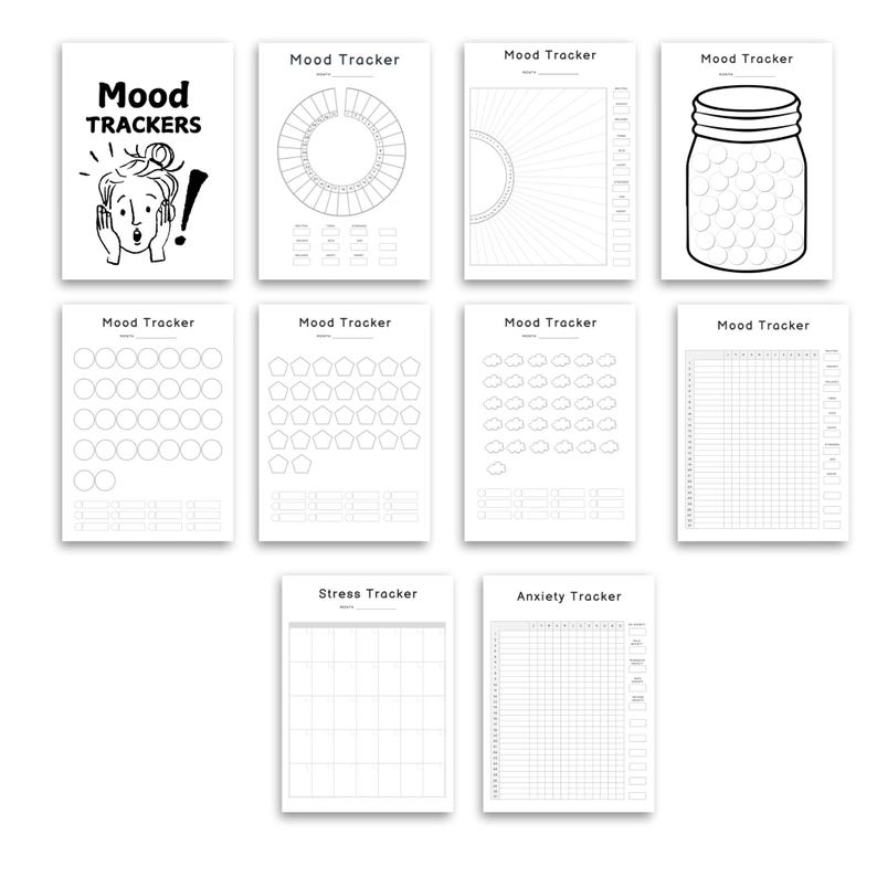 Printable Mood Trackers – Editable Canva Template With MRR PLR Rights ...