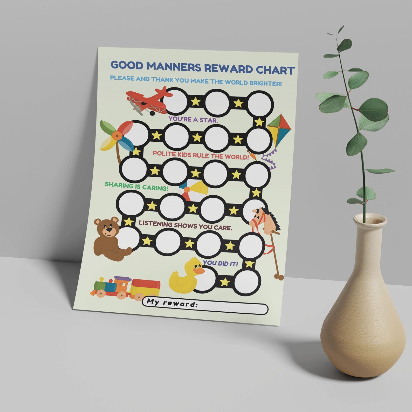 Good Manners Reward Chart -teaching Good Behavior Printable - Positive ...